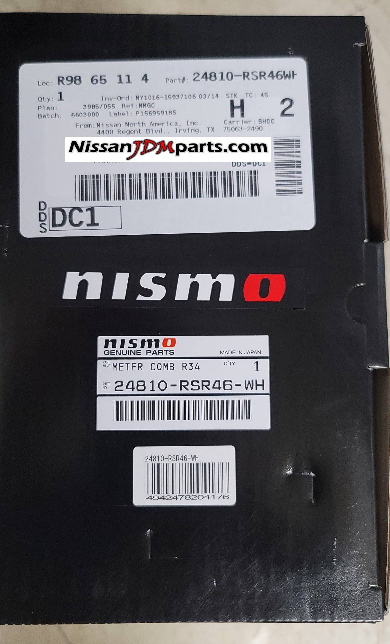 GENUINE NISMO R34 GTR GAUGE CLUSTER WHITE FACE 24810-RSR46WH ...